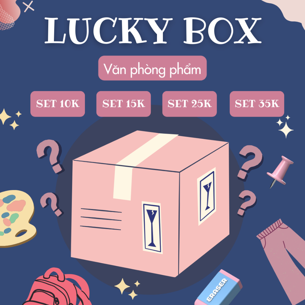 Luckybox - Hộp quà may mắn văn phòng phẩm set 15k-25k-35k Lucky box ...