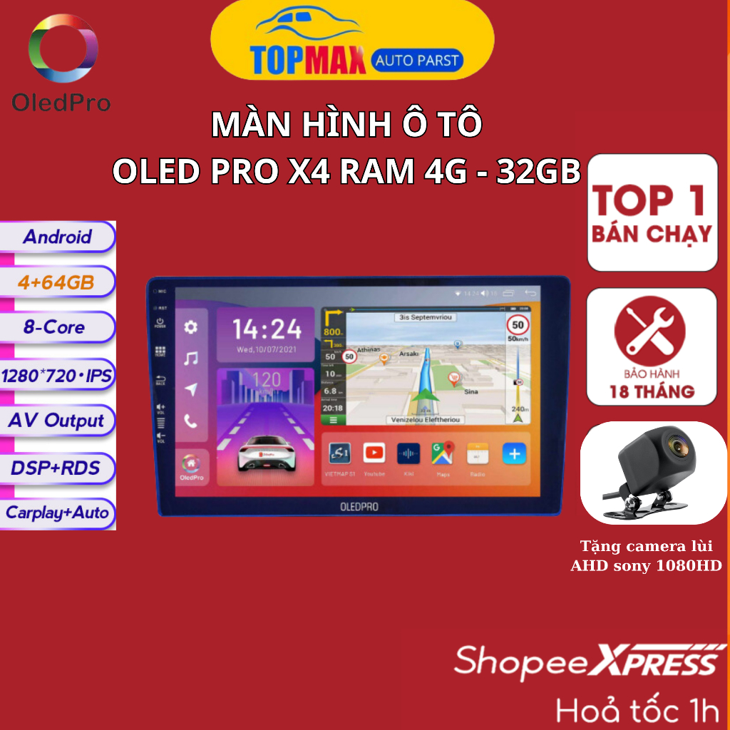 Màn Hình Android Ô Tô OLEDPRO X4 Ram 4GB Rom 32GB chính hãng chip 8 ...