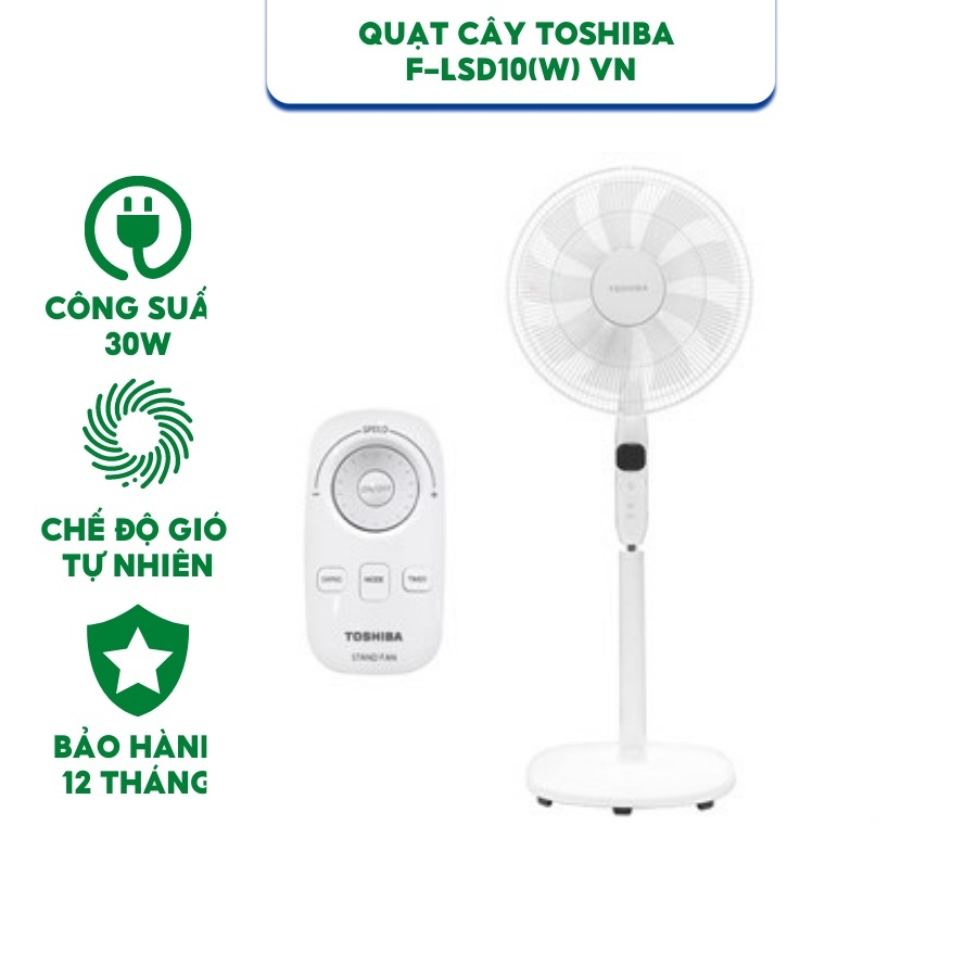 Quạt cây đứng Toshiba F-LSD10(W) VN (Trắng / xám) - (Hàng chính hãng) | Shopee Việt Nam