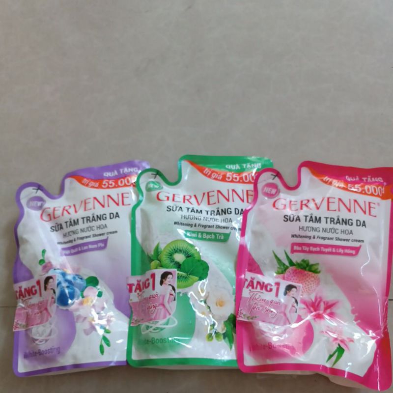 Sữa Tắm Trắng Da Tinh Chất Sữa Dê Và Hương Hoa Gervenne dạng túi 450g ...