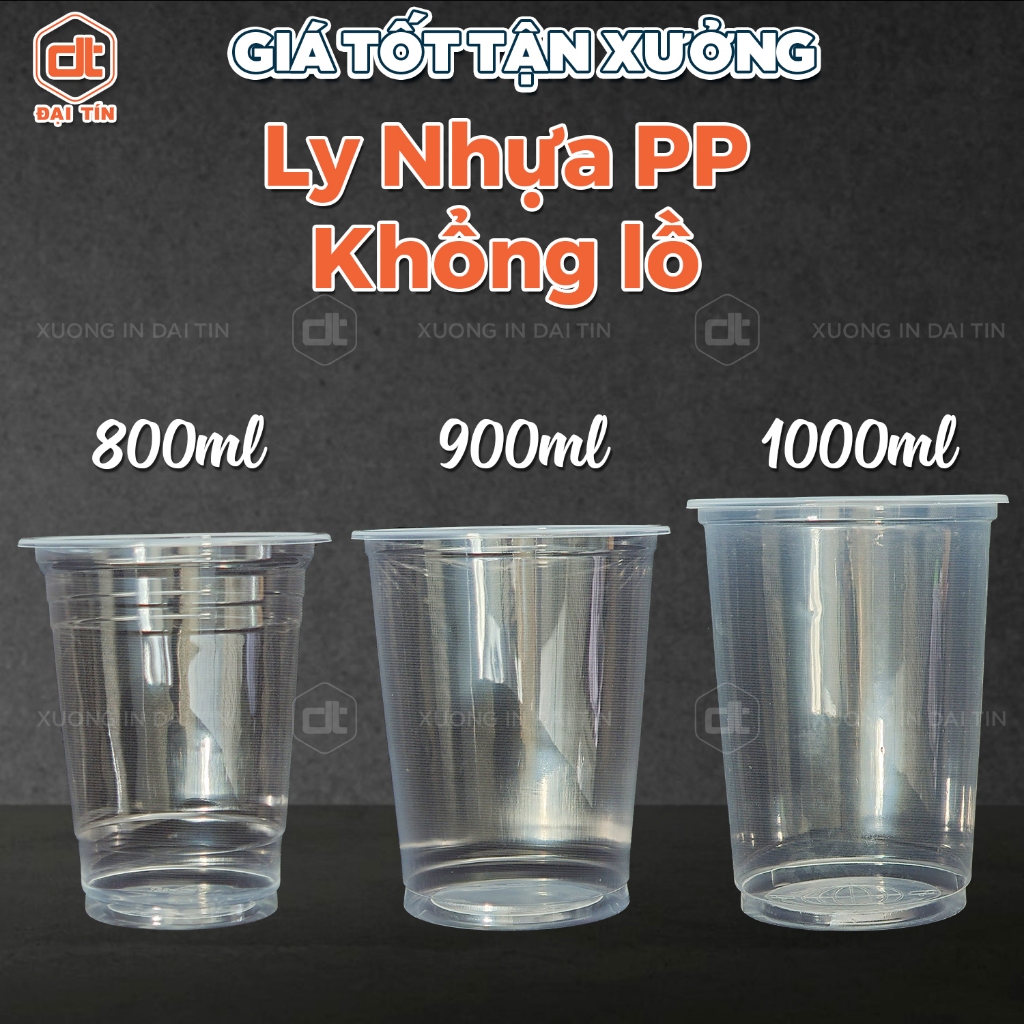 SET 50 Ly Nhựa PP Khổng Lồ 800ml-900ml-1000ml, nắp phi 117mm, Ly Cà Phê Trà sữa | Shopee Việt Nam