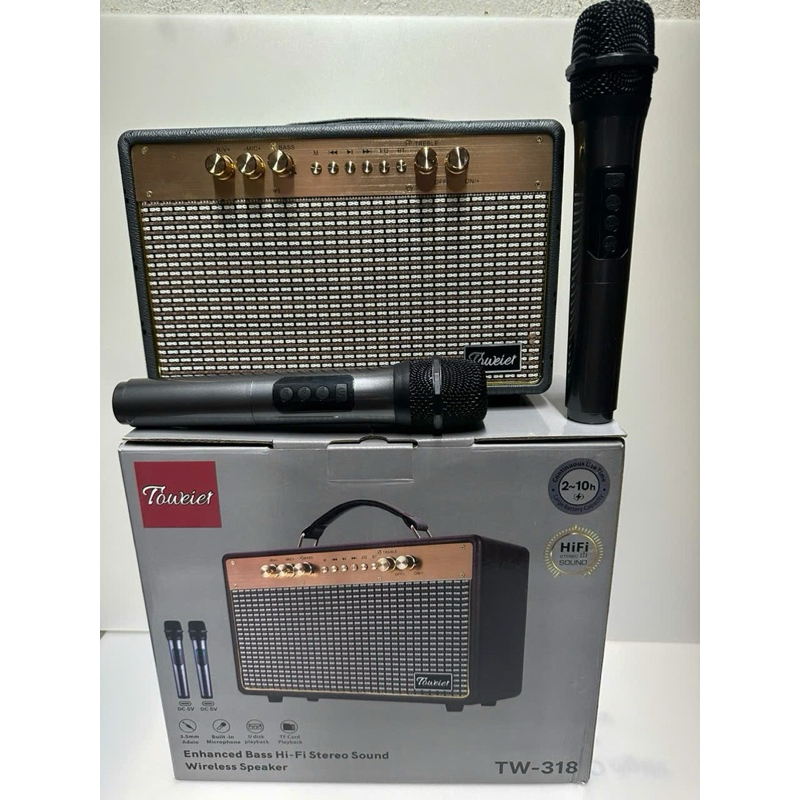 Loa Bluetooth Karaoke TW-318. 2 Mic không dây | Shopee Việt Nam