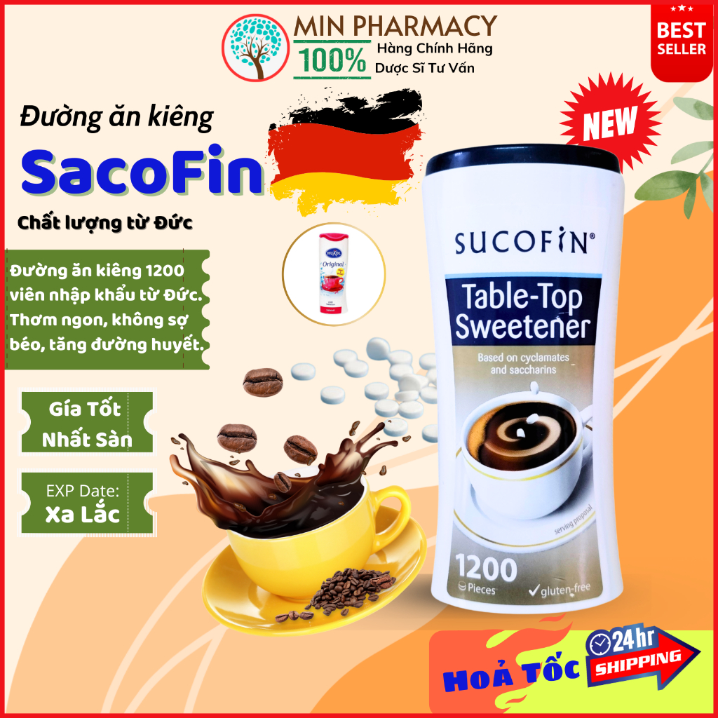 ĐƯỜNG ĂN KIÊNG SUCOFIN (HUXOL BẢN CŨ) - Hộp 1200 viên- Minpharmacy ...