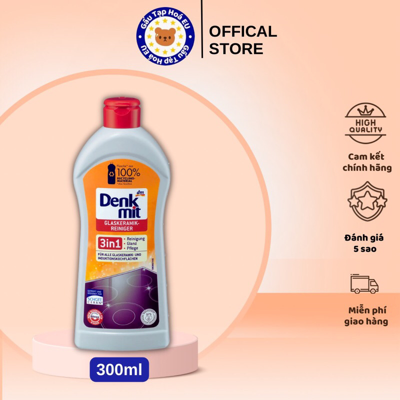 Dung dịch vệ sinh bếp từ Denkmit 3 in 1 [ Nhập khẩu Đức] Gấu tap hoá | Shopee Việt Nam
