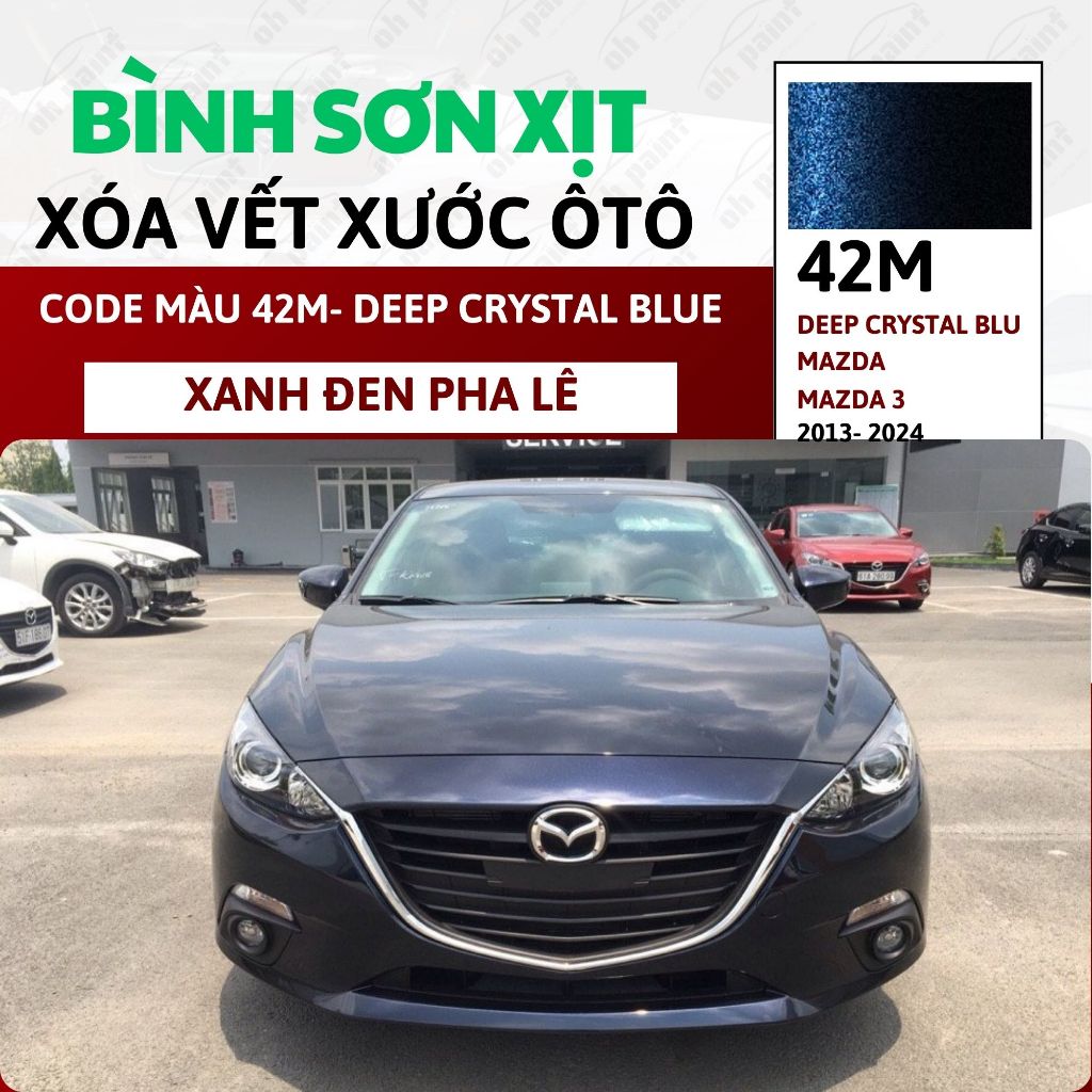 Sơn Xịt Xóa Vết Xước Cho Xe MAZDA3 Màu XANH ĐEN PHA LÊ code 42M - DEEP ...