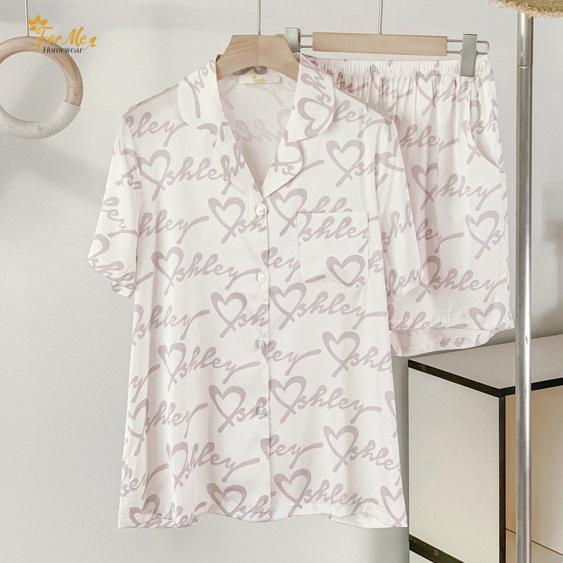 BỘ LỤA ĐÙI HÀN CHÂU CAO CẤP TRÁI TIM 09, FORME PIJAMAS | Shopee Việt Nam
