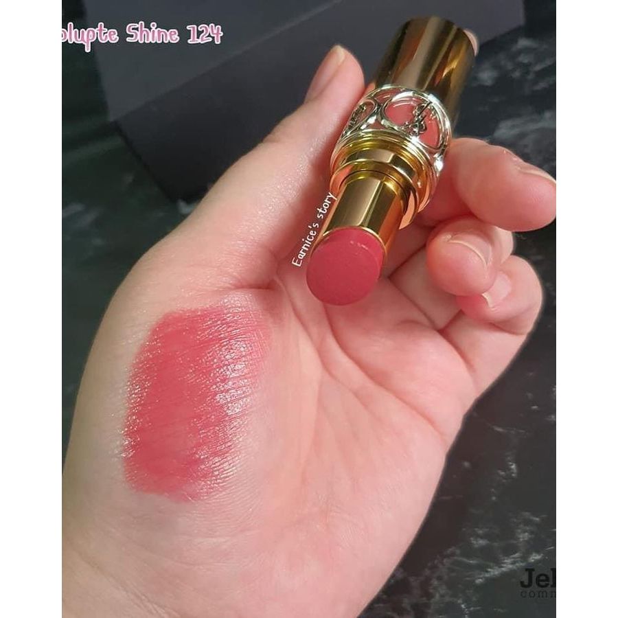 Son YSL Rouge Volupte Shine - 124 Rose Loulou - Màu hồng dâu 3.2g ...