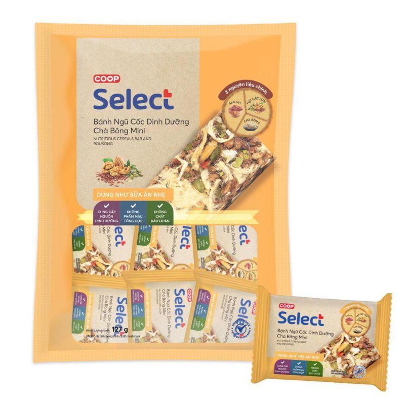 [DATE MỚI] Bánh ngũ cốc dinh dưỡng mini chà bông Coop Select 127g ...