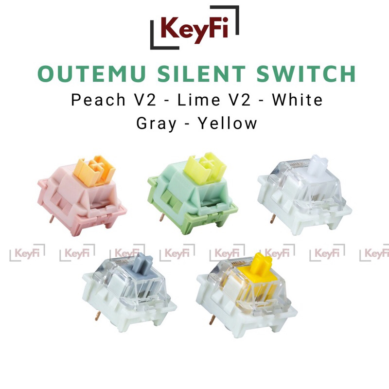 Outemu Silent Lime Peach Gray White Yellow V2 switch silent - KeyFi - S.O01.01 | Shopee Việt Nam