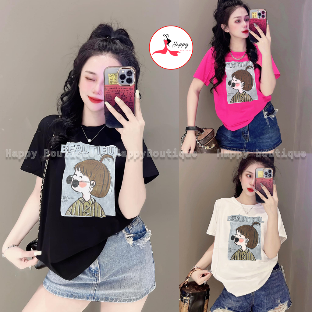 Áo Thun Thái Nữ Cotton 100% [Mã A67] Form Vừa 40~60kg, Phong Cách, Cá ...