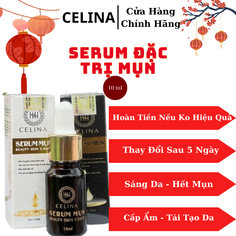 2 Lọ Serum giảm mụn thâm rỗ CELINA Ngày & Đêm - Skin 5 Days - Công dụng ...
