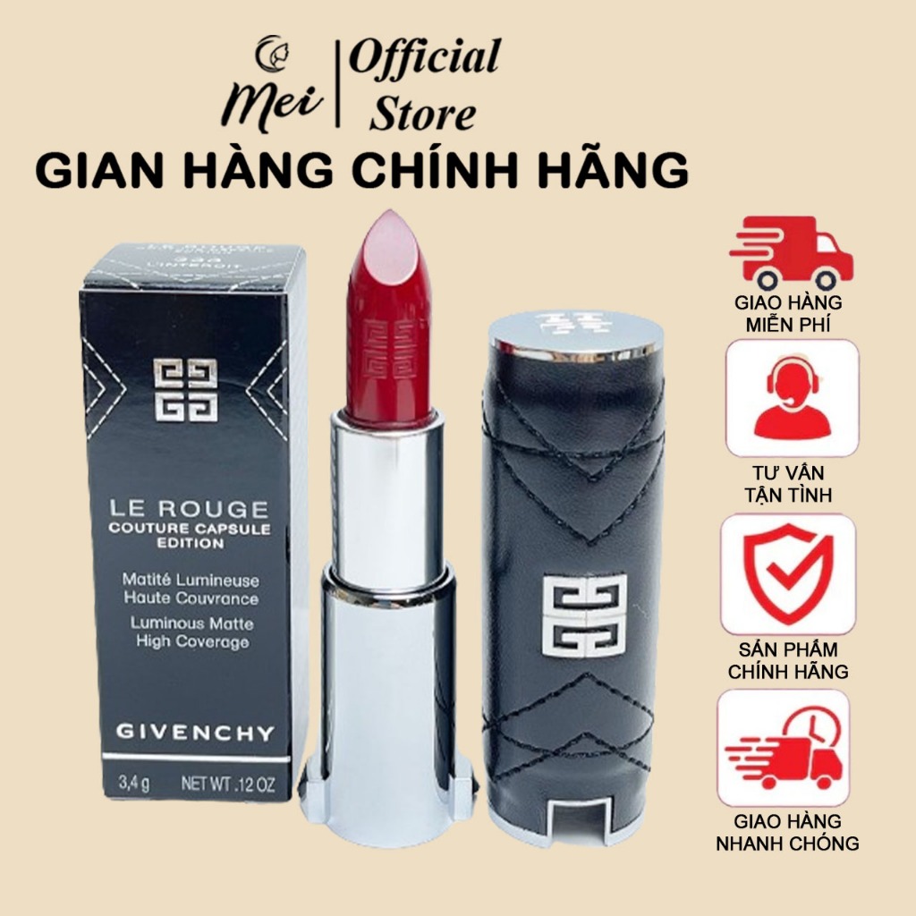 Son Givenchy Le Rouge Màu 333 Chất da L'interdit (FullBox) | Shopee Việt Nam