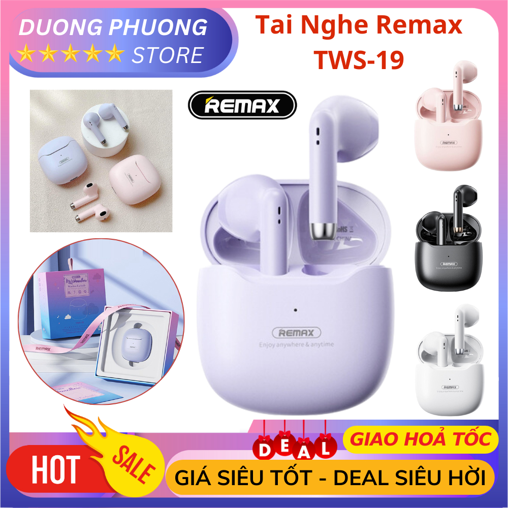 Tai Nghe Bluetooth Remax TWS-19 Tai Nghe Nhét Tai Không Dây Có Mic Đàm ...