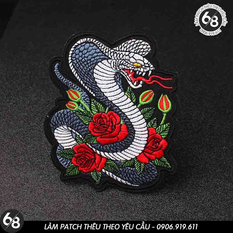 Sticker ủi nhiệt thêu hình logo hình rắn- đầu lâu-trái tim độc đáo ...