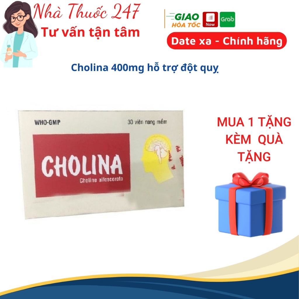 [CHÍNH HÃNG] Viên uống Cholina 400mg hỗ trợ đột quỵ hộp 30 viên ...
