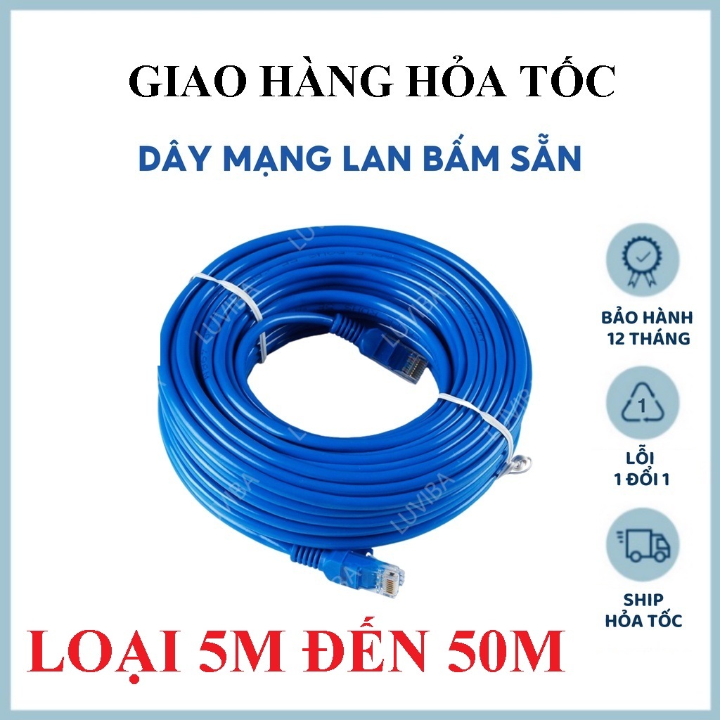 [Hỏa Tốc] dây cáp mạng lan bấm sẵn hai đầu cat6 5m 10m 15m 30m 40m 50m, dây cat6 chống nhiểu ...