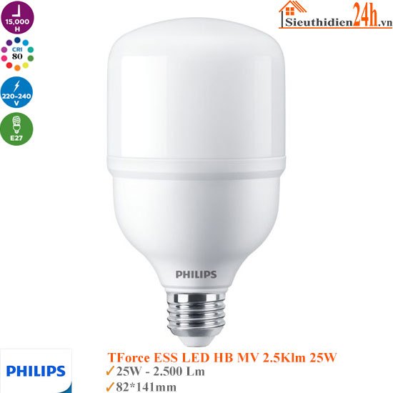 [PHILIPS CHÍNH HÃNG] BÓNG LED BULB TRỤ PHILIPS TFORCE ESS 25W, 35W ...