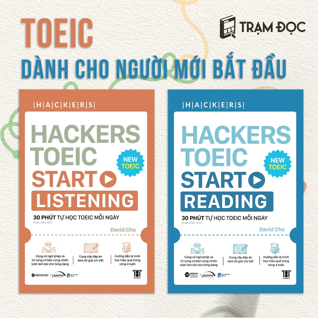 Sách - Hacker TOEIC Start Listening + Start Reading ( kèm file nghe, khoá học online) | Shopee ...
