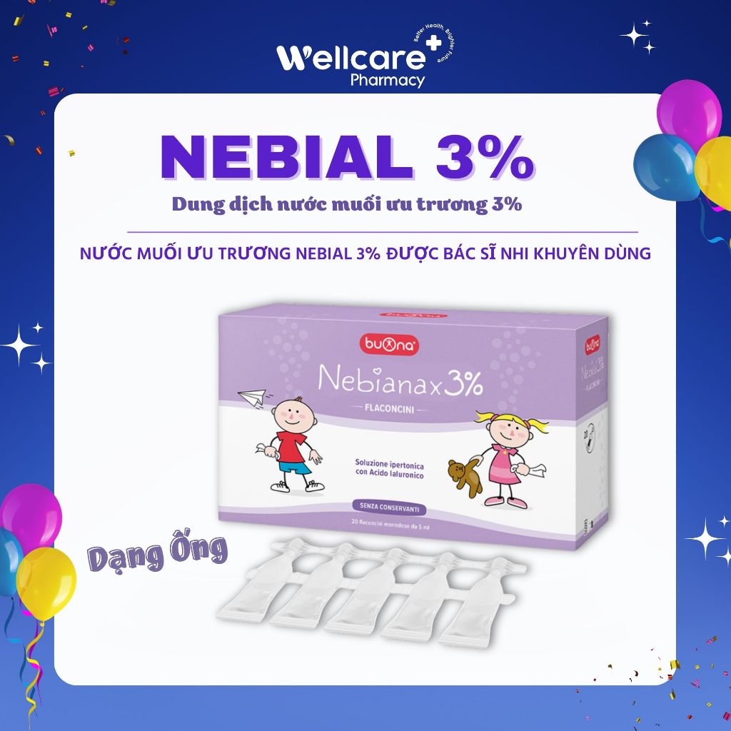 [BUONA Chính Hãng] Nebianax / Nebial 3% Nước muối ưu trương nhỏ mũi ...