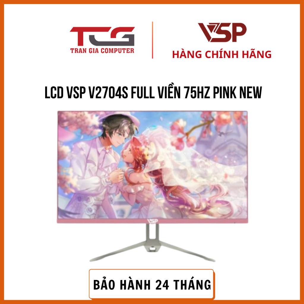 Màn Hình VSP V2704S White/Pink (27"/ FHD/ IPS/ 75Hz/ 5ms/ 250nits/ HDMI+VGA/ Phẳng/ Trắng/ Hồng ...