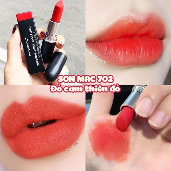 Son MAC Dangerous 702 Màu Đỏ Cam (Thiên Đỏ) – Retro Matte | Shopee Việt Nam