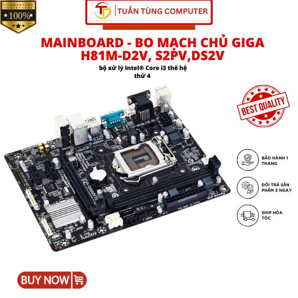 Mainboard - Bo mạch chủ Giga h81M-D2V, S2PV,DS2V hàng tháo máy Bảo hành 1 Tháng - Phụ kiện máy ...