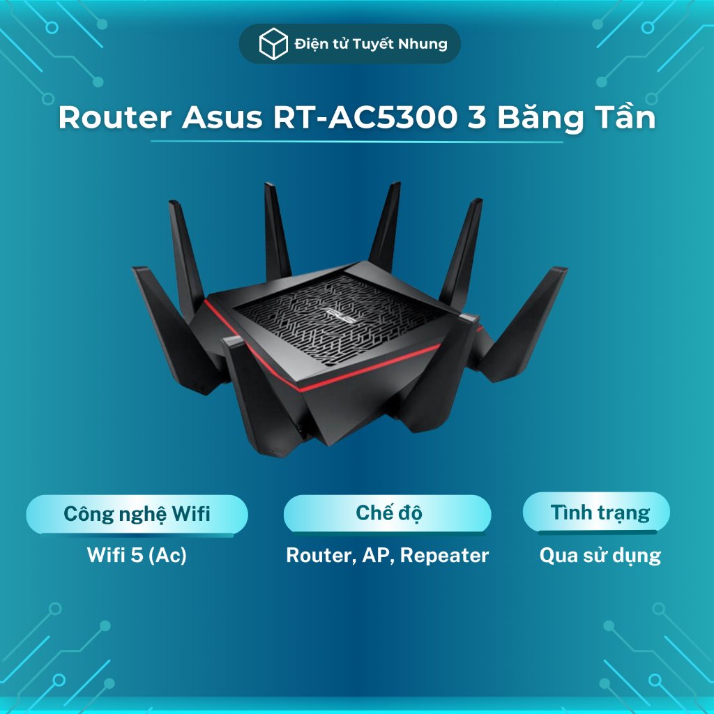Router Asus RT-AC5300 3 Băng Tần, To Nạc, Có Mesh, Qua Sử Dụng - Router ...