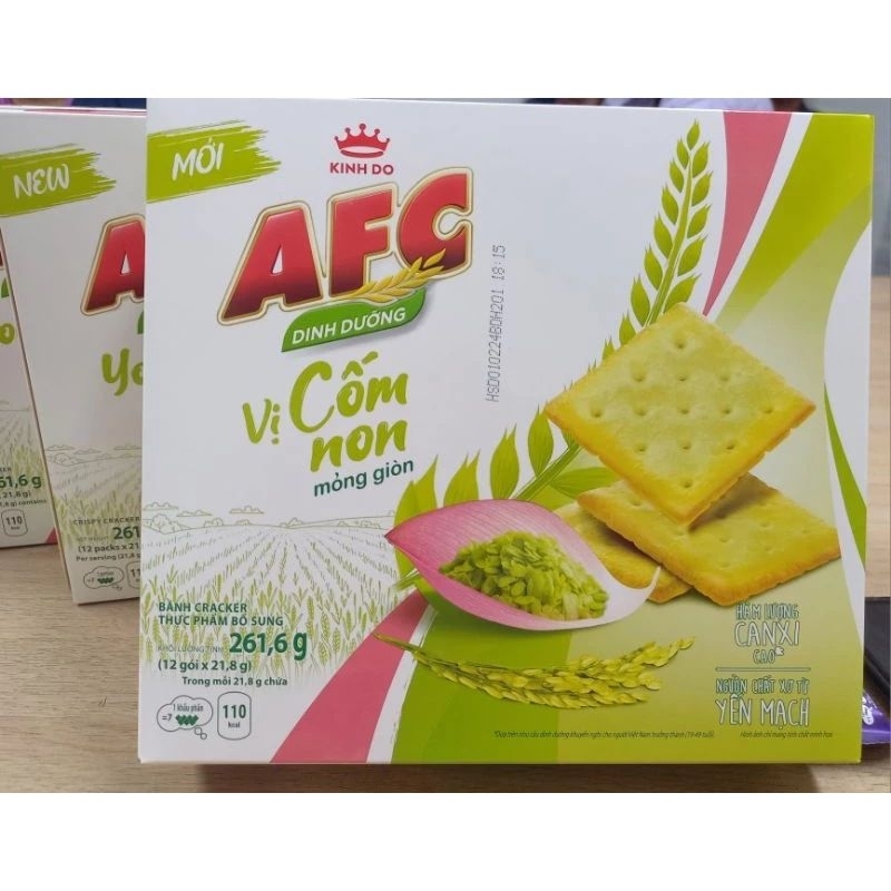 bánh afc dinh dưỡng vị cốm non hộp 261,6g | Shopee Việt Nam