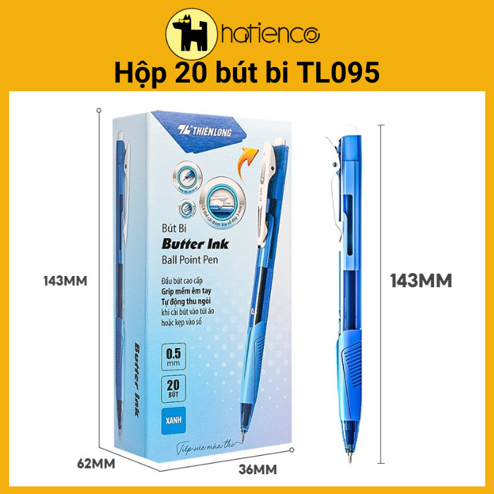 Hộp 20 cây Bút bi Thiên Long - TL 095 loại xịn trơn và đều mực | Shopee ...