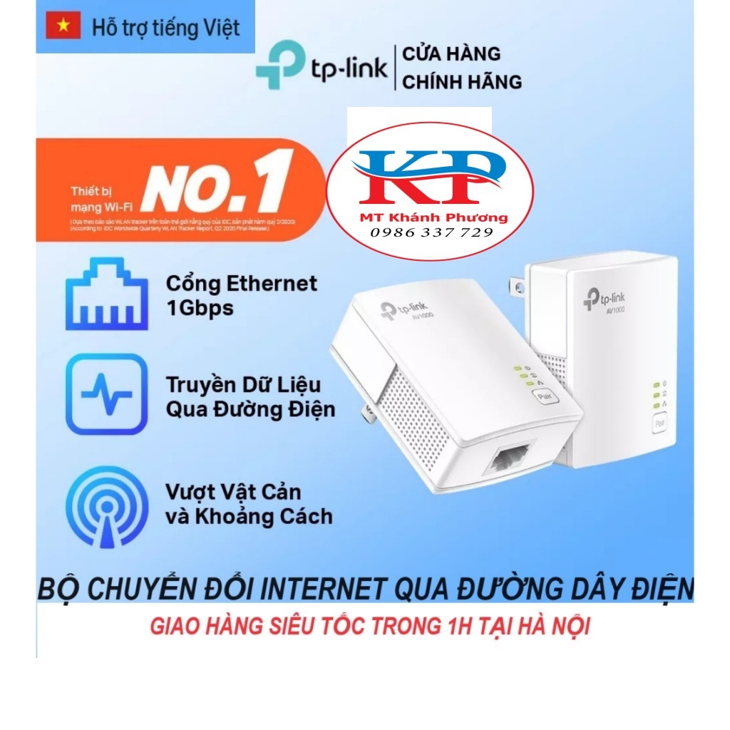 Bộ Chuyển Đổi Internet Qua Đường Dây Điện Giagbit AV1000 Tp-Link TL ...