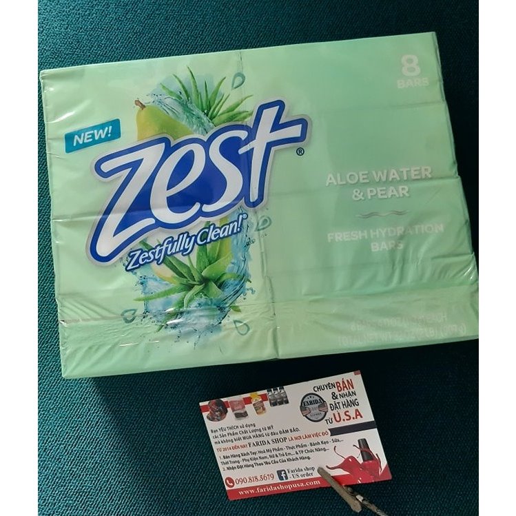 XÀ BÔNG CỤC MÙI NHA ĐAM ZEST ZESTFULLY ALOE REFRESHING BARS - LỐC 8 CỤC ...