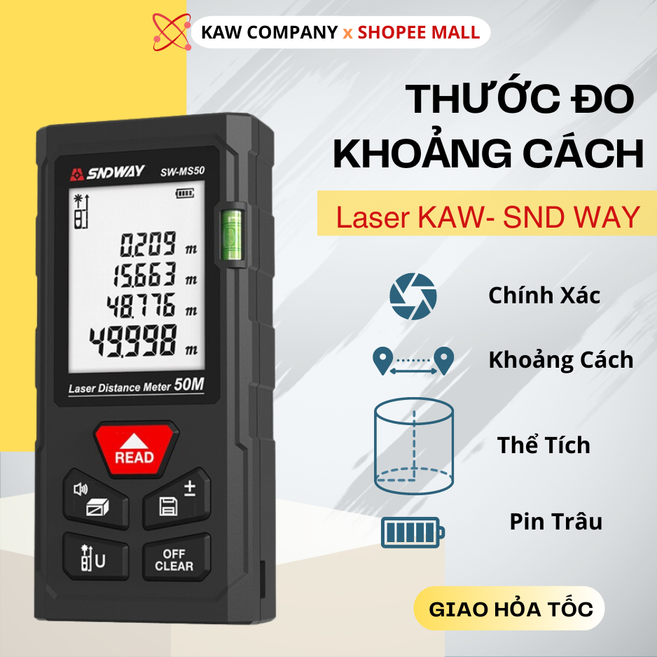 Thước Đo Khoảng Cách Bằng Tia Laser KAW-SND WAY Đo Lazer Đa Năng, Đo ...