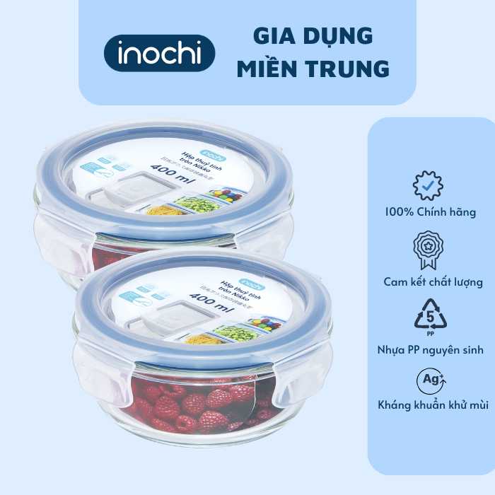 Combo 2 hộp thủy tinh tròn Inochi 400ml (tiêu chuẩn Nhật Bản) | Shopee ...