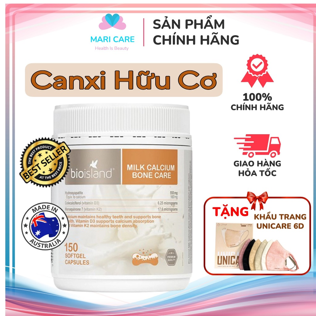 [Mới Date2026]Canxi Hữu Cơ Bioisland [Chính Hãng] Milk Calcium Bone ...