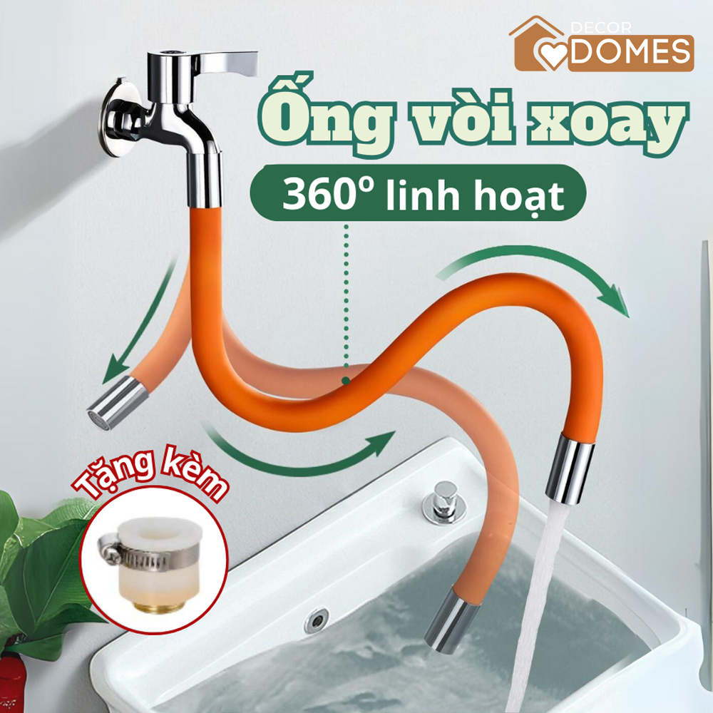 Ống nối vòi nước linh hoạt xoay 360 tiện lợi dễ dùng, vòi nước dài 20/30/50cm tặng kèm nối đa ...
