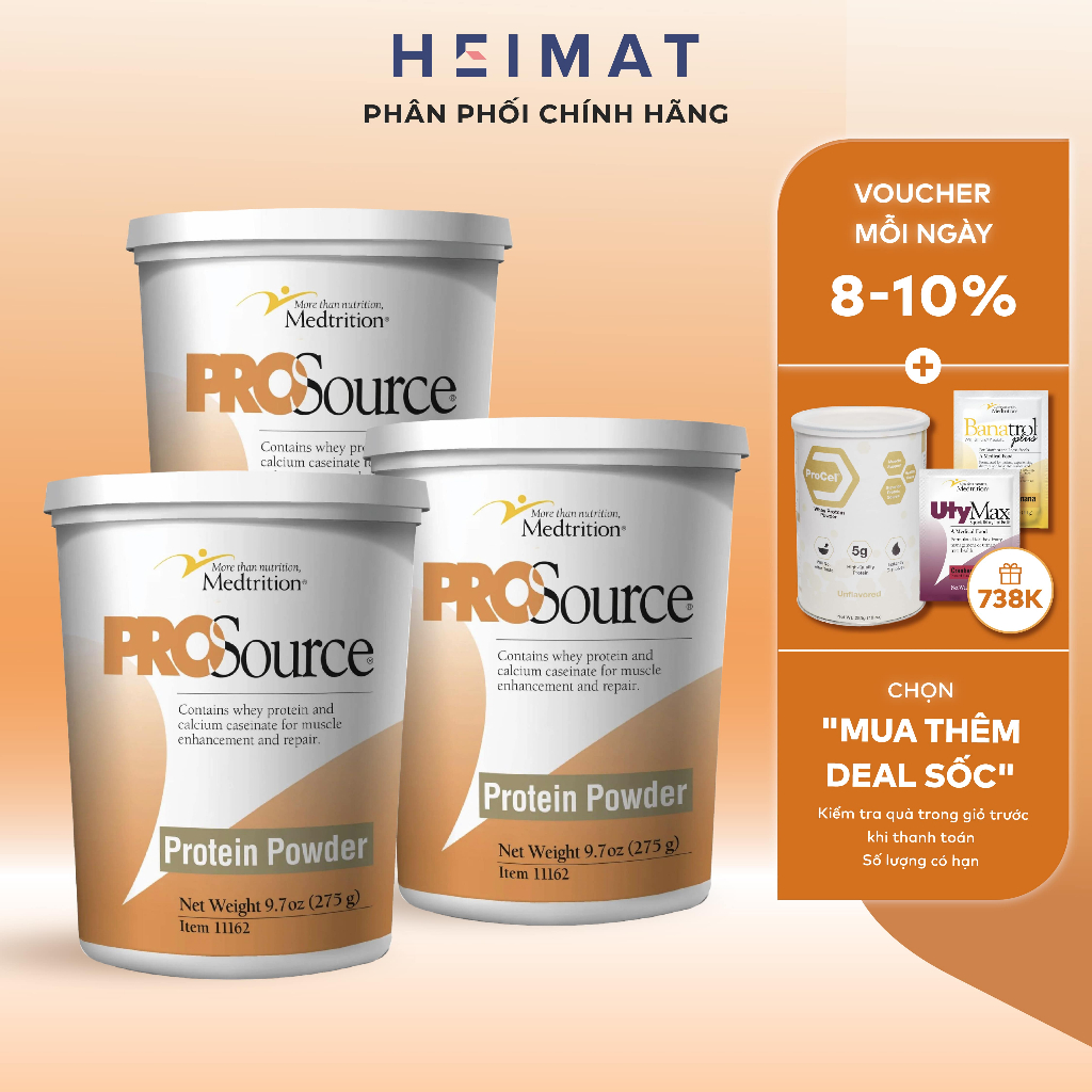 Combo 3 lon bột Protein Prosource - Bột đạm Medtrition ProSource 275gr ...
