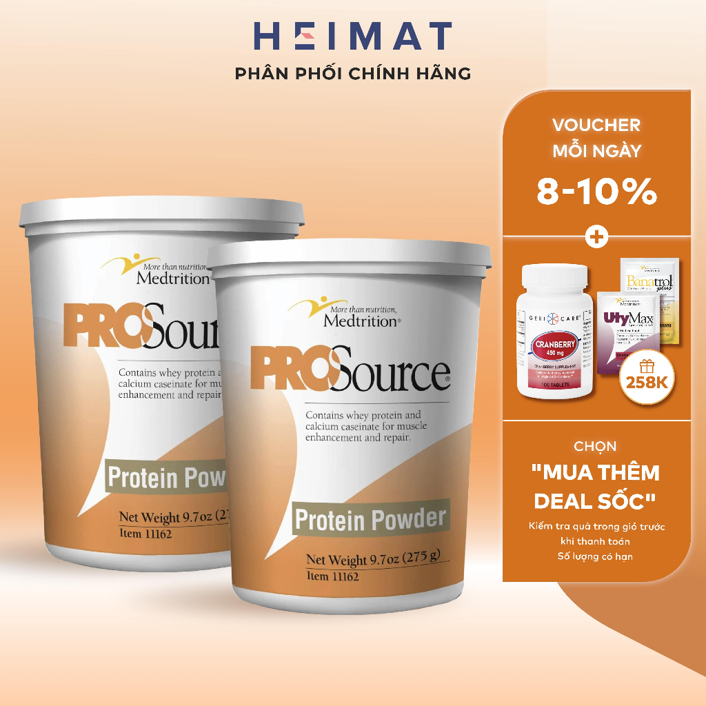 Combo 2 lon bột Protein Prosource - Bột đạm Medtrition ProSource 275gr ...