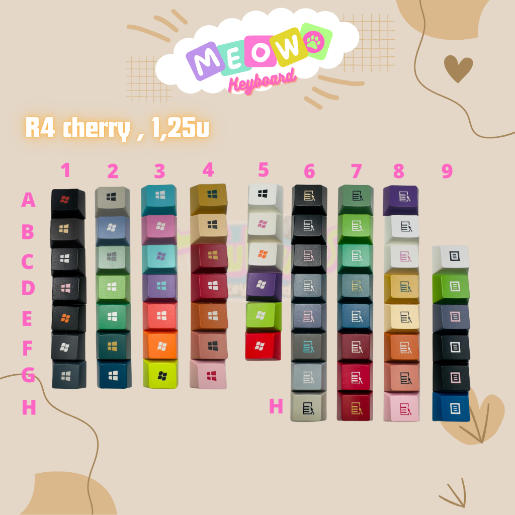 Keycap JTK | Mod Window R4 1u 1.25u | Keycap lẻ | Mod JTK | Hàng grab ...