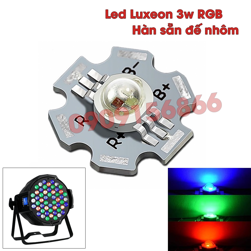 Led Luxeon 3w 3 chân RGB , hàn sẵn đế tản nhiệt | Shopee Việt Nam