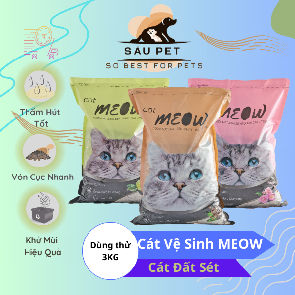 Cát vệ sinh cho mèo Cát mèo Cat meow Túi zip dùng thử 2,8KG | Shopee ...