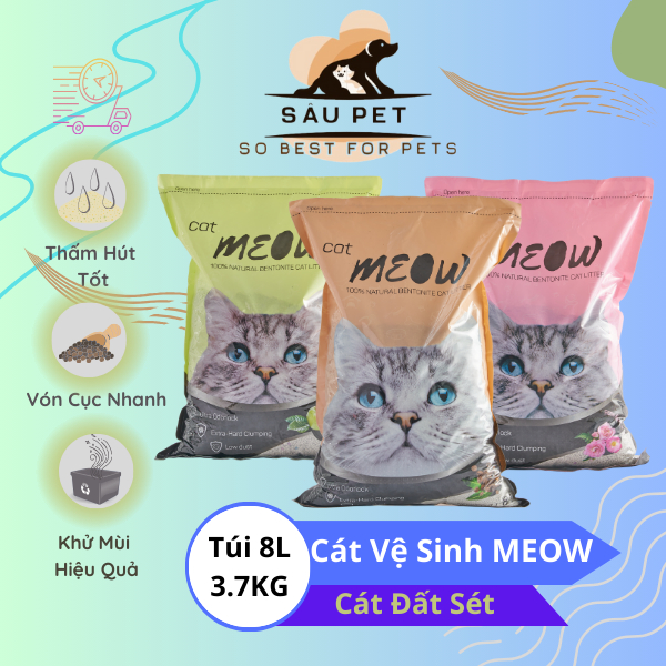Cát vệ sinh cho mèo Cát mèo Cat meow đất sét túi 8L~ 3.7KG | Shopee ...