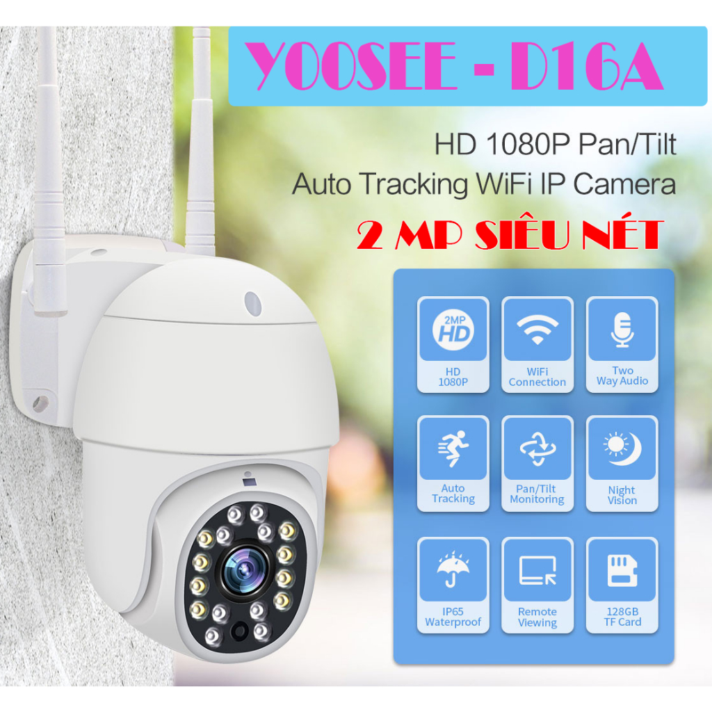 Camera Ngoài Trời Yoosee PTZ MINI D16A LED HD1080 CÓ CỔNG LAN | Shopee ...