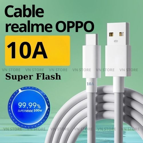Cáp Type C SuperVOOC 10A, sạc nhanh oppo realme chuẩn zin giao thức sạc ...