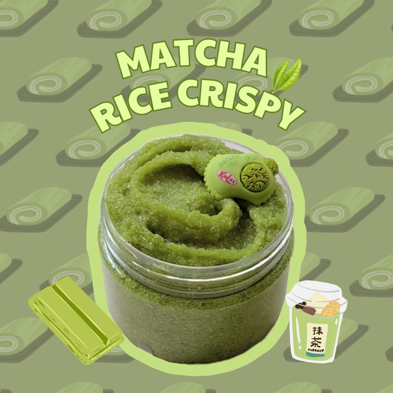 MATCHA RICE CRISPY (Snowfizz Slime), Slime tuyết giả nhựa matcha, charm ...