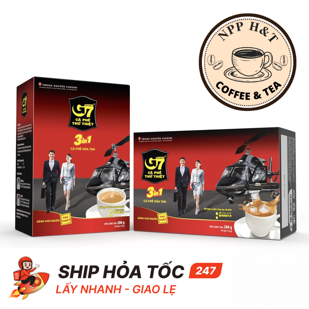 Cà phê Sữa Hòa Tan Trung Nguyên G7 3in1 - Hộp 18 sticks 16gr gói dài ...