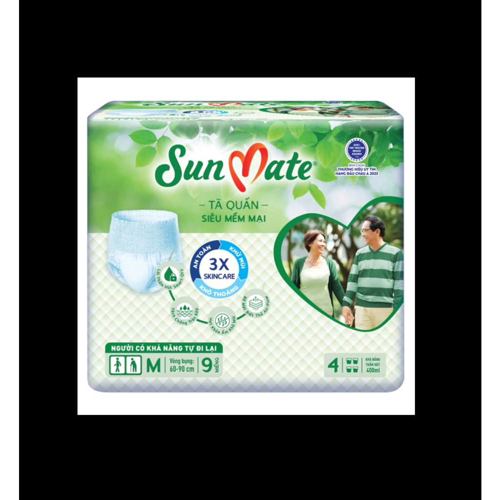 Tã Quần Người Lớn Sunmate Siêu Mềm Mại Size M 9 Miếng Vòng Bụng 60 đến 90 Cm - Tã Quần Người Già ...