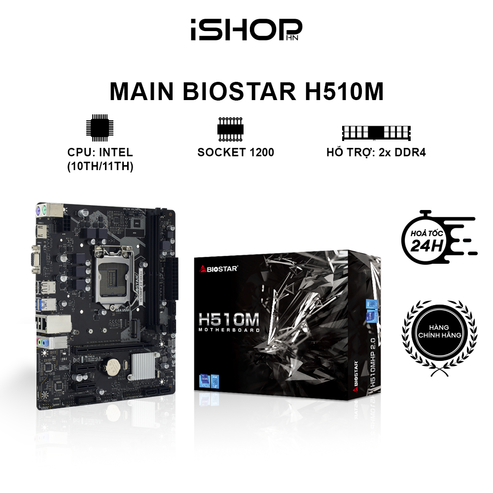 Mainboard Biostar H510MHP 2.0 CPU Intel (10th/11th), Socket 1200, mATX ...