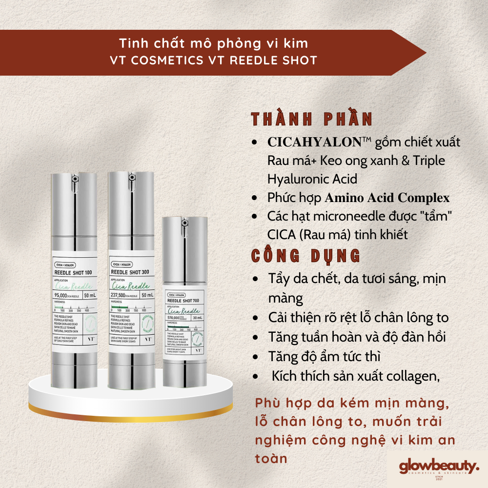 [Hàng có sẵn] Tinh chất mô phỏng vi kim VT COSMETICS VT Reedle shot [Glow Beauty] | Shopee Việt Nam