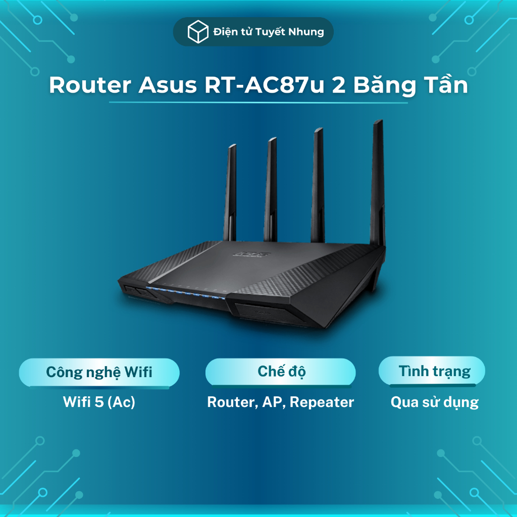 Router Asus RT-AC87u 2 Band, Chạy Express VPN, Chuẩn AC2400, Qua Sử ...
