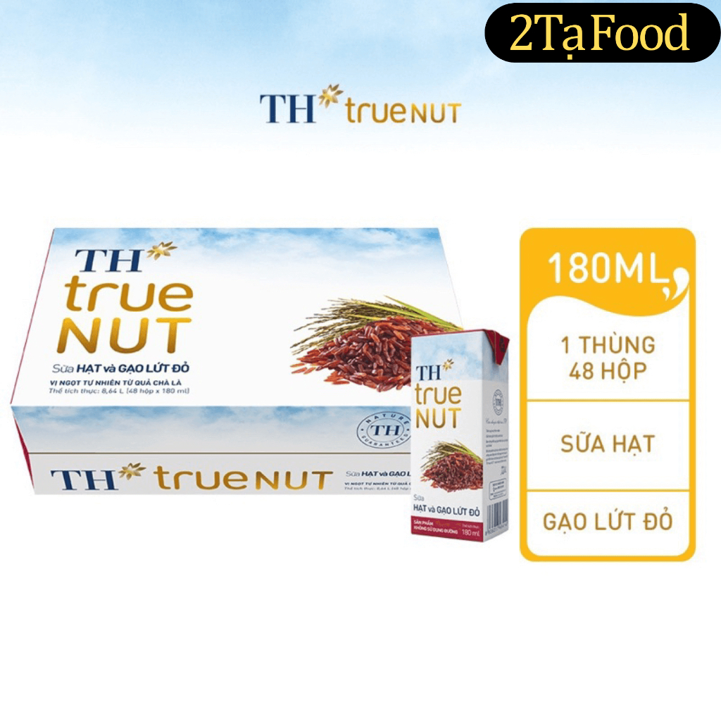Thùng 48 hộp Sữa Hạt và Gạo Lứt Đỏ TH true NUT 180 ml (180ml x 48 ...